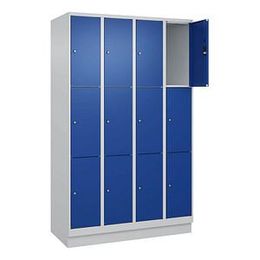 C+P CP Schließfachschrank Classic PLUS enzianblau, lichtgrau 080020-403 S10003, 12 Schließfächer 120,0 x 50,0 x 195,0 cm