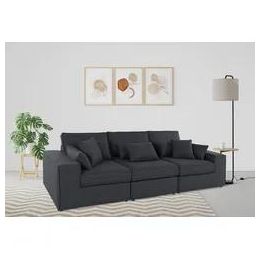 3-Sitzer RAUM.ID "Florid" Sofas Gr. B/H/T: 280cm x 75cm x 100cm, Struktur fein, grau (anthrazit) 3 Teile, bestehend aus Modulen, viele Bezugsqualitäten, auch in Cord