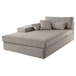 Ottomane RAUM.ID "Enid" Sofas Gr. B/H: 130cm x 75cm, Struktur (recyceltes Polyester), Ottomane links, beige einzeln stellbar oder als Teil eines Modulsofas, fester Sitzkomfort