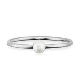 CAI Ring 925/- Sterling Silber Süßwasserzuchtperle weiß glänzend (Größe: 054 (17,2))