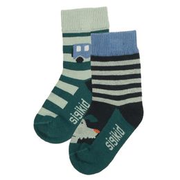 Sigikid - Socken AUTO 2er-Pack in petrol/blau, Gr.25-27