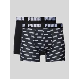 Puma Boxershorts mit elastischem Label-Bund im 2er-Pack