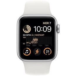 Apple Watch (Series SE) 2022 GPS 44 mm - Aluminium Silber - Sportarmband Weiß