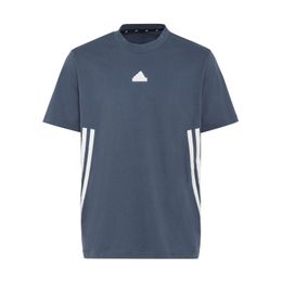 Adidas T-Shirt, 3-Streifen-Design, Baumwolle, für Herren, blau, S