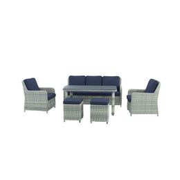 MwH Lodrino Lounge-Set 6-tlg. Aluminium/Geflecht/Polyester