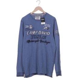 CAMP DAVID Herren Langarmshirt, blau