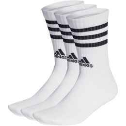 Adidas Socken, 3er-Pack, Rippbündchen, weiß, L