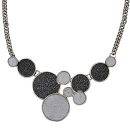 Steuer Collierkettchen »Metallcollier mit glitzernder Kreiszierde rhodiumf.« silbergrau 54cm Glitzerndes Collier in modernem Design