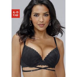 Lascana Push-up-BH schwarz Gr. 70D. Mit Herausnehmbaren Kissen und mit Bügel