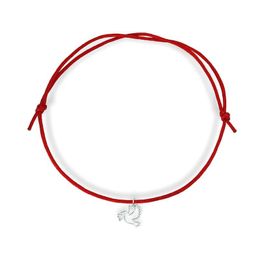 Beka & Bell Beka & Bell Damen Beka&Bell Armband &raquo;925 Sterling Silber Gl&auml;nzend Taube Textil 14-28cm&laquo; rot