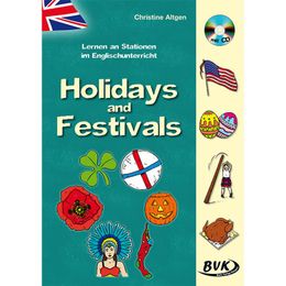 Lernen an Stationen im Englischunterricht - Holidays and Festivals, m. Audio-CD - Christine Altgen, Kartoniert (TB)