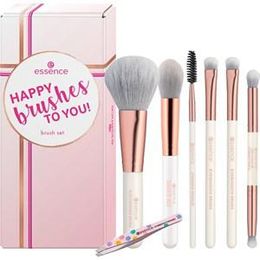 Essence Accessoires Pinsel Happy Brushes to you! Brush Set 1x Puderpinsel + 1x Highlighter-Pinsel + 1x Contouring-Pinsel + 1x Eyebrow Spoolie + 2x Lidschatten-Pinsel + 1x Pinzette