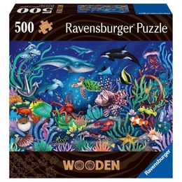 RAVENSBURGER VERLAG Ravensburger Puzzle 17515 - Unten im Meer - 500 Teile Holzpuzzle für Kinder und Erwachsene ab 14 Jahren, mit stabilen, individuellen Puzzleteilen und
