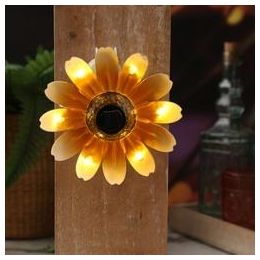 MARELIDA LED Solar Blume - h√§ngend - Metall - 6 warmwei√üe LED - H: 14cm - Lichtsensor - orange