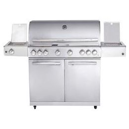 ALLGRILL CHEF XL Paket H- Basis silber, 6 Brenner, Backburner, Seitenkocher, Steakzone, Grillplatte, AIR SYSY