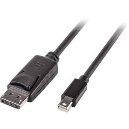 Lindy Mini-DisplayPort / DisplayPort Adapterkabel Mini DisplayPort Stecker, DisplayPort Stecker 2.00 m Schwarz 41646 DisplayPort-Kabel