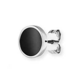 CAI Single-Ohrstecker 925/- Sterling Silber Onyx schwarz 0,9cm Glänzend 0,200ct