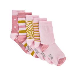 Minymo - Socken MULTI PATTERN 5er-Pack in rosa/weiß, Gr.23-26