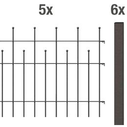 Alberts Metallzaun Madrid, (Set), Höhe: 49,5, 73,5 und 98,5 cm, Gesamtlänge: 10 m, zum Einbetonieren, grau