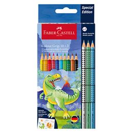 Faber-Castell Buntstifte "Colour Grip Dino" - 10 + 3 Stück