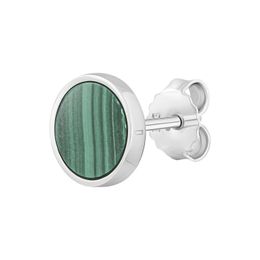 CAI Single-Ohrstecker 925/- Sterling Silber Malachit grün 0,9cm Glänzend
