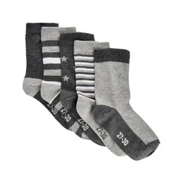 Minymo - Socken MULTI PATTERN 5er-Pack in grau meliert, Gr.23-26