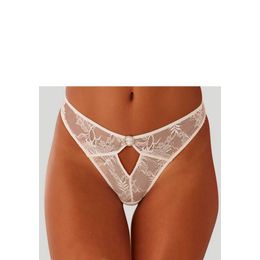 Lascana High-Waist-String aus dezent transparenter Spitze, weiß