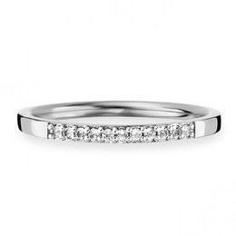 CAI Ring 925/- Sterling Silber Topas weiß rhodiniert 0,110ct (Größe: 060 (19,1))