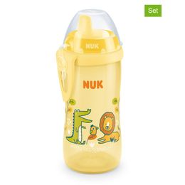 Nuk 2er-Set: Trinklernflaschen "Kiddy Cup" in Gelb - 300 ml