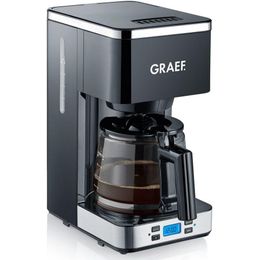 Graef Filterkaffeemaschine FK 502, 1,25l Kaffeekanne, Korbfilter 1x4, mit Timer und Glaskanne, schwarz