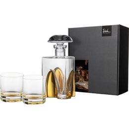 Eisch Whiskyglas GENTLEMAN, Made in Germany, Kristallglas, mundgeblasen, in Handarbeit mit echtem Gold veredelt, 3-teilig, weiß