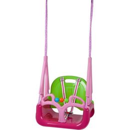 BABYGO Babyschaukelsitz DoReMi, pink/grün, 3in1; Babyschaukel, Schaukelsitz und Schaukelbrett in Einem, grün|rosa