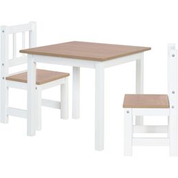 Roba® Kindersitzgruppe Woody, Holzdekor/weiß, (3-tlg), weiß