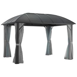 Konifera Pavillon Juni, mit 8 Seitenteilen, BxT: 300x365 cm oder 300x425 cm, Aluminiumgestell, grau