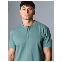 TRIGEMA T-Shirt TRIGEMA Henley Shirt mit Knopfleiste (1-tlg), grün