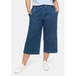 sheego 3/4-Jeans Große Größen mit Schlupfbund, aus elastischem Denim, blau