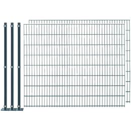 Arvotec Doppelstabmattenzaun EASY 163 zum Aufschrauben, (Set), Zaunhöhe 163 cm, Zaunlänge 2 - 60 m, grau