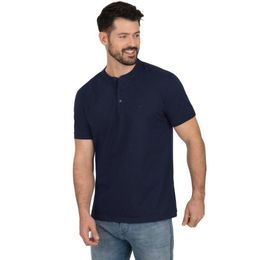 TRIGEMA T-Shirt TRIGEMA Henley Shirt mit Knopfleiste (1-tlg), blau