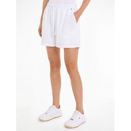 Tommy Jeans Shorts TJW LINEN SHORT mit Tommy Jeans Flagge, weiß