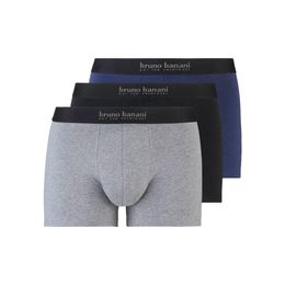 Bruno Banani Boxershorts Short 3Pack Energy Cotton (Packung, 3er-Pack) mit Schriftzug am Bund, grau|schwarz