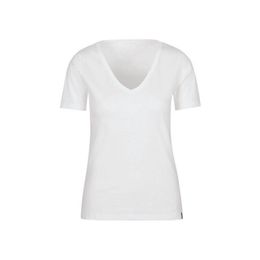 TRIGEMA T-Shirt TRIGEMA V-Shirt aus Baumwolle/Elastan (1-tlg), weiß
