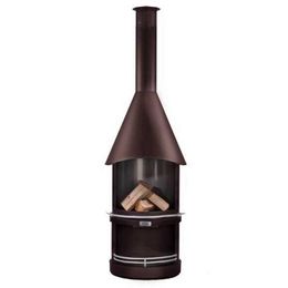 Firestar Gartenkamine Grillkamin FIRESTAR Grillkamin DN 800 SWING GLAS CLASSIC Edelstahl braun metallic