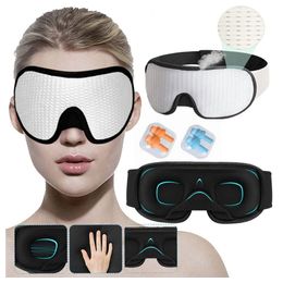 Puiaosso Schlafmaske 100% Blackout-Effekt 3D Augenmaske mit ergonomischem Design