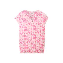 Tom Tailor Damen Plus - Bluse mit LENZING(TM) ECOVERO(TM), rosa, Blumenmuster, Gr. 46