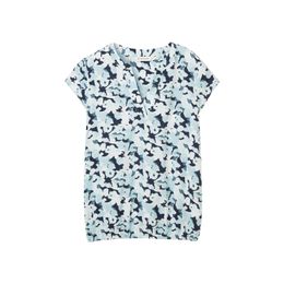 Tom Tailor Damen Gemusterte Bluse, blau, Gr. 38