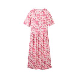 Tom Tailor Damen Kleid mit Print, rosa, Allover Print, Gr. 38