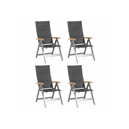 SonnenPartner Gartenstuhl SonnenPartner 4er-Set Klappsessel Sierra Aluminium mit Textilen