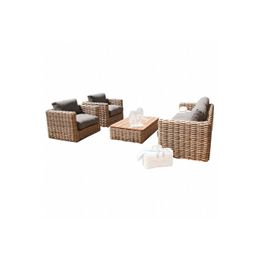 SonnenPartner Gartenlounge-Set SonnenPartner 4-teilige Lounge-Sitzgruppe Sands Aluminium mit
