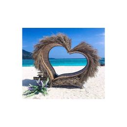 Rötting Design Malen nach Zahlen BASTELIDEEN 5d Diamond Painting Set Motiv romantisches Herz am Strand