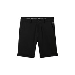 Tom Tailor Denim Herren Slim Piqué Chino Shorts, schwarz, Uni, Gr. XL